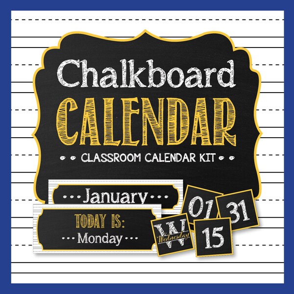 Chalkboard Calendar - Etsy