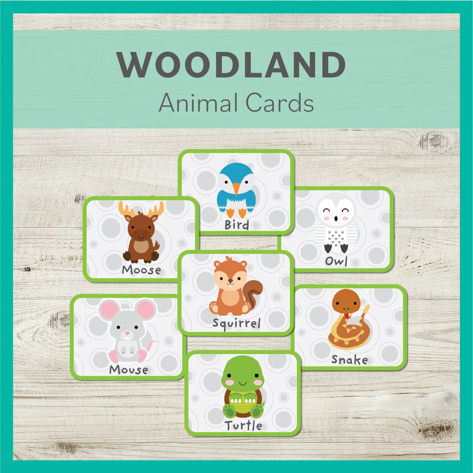 Printable Cute Animal Flashcards Dice and Memory Game - Etsy Canada