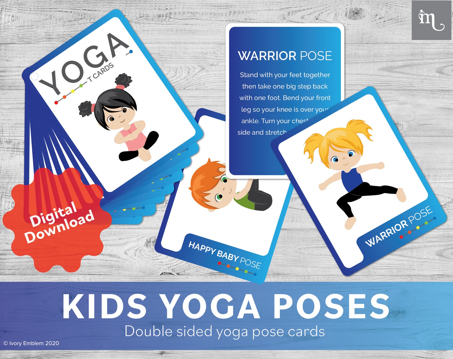 Yoga Pose Cards for Kids | Calm Down Corner Kit | Flashcards | Key Ring ...