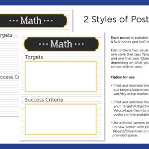 Learning Objectives Targets Proficiency Scales Bulletin | Etsy