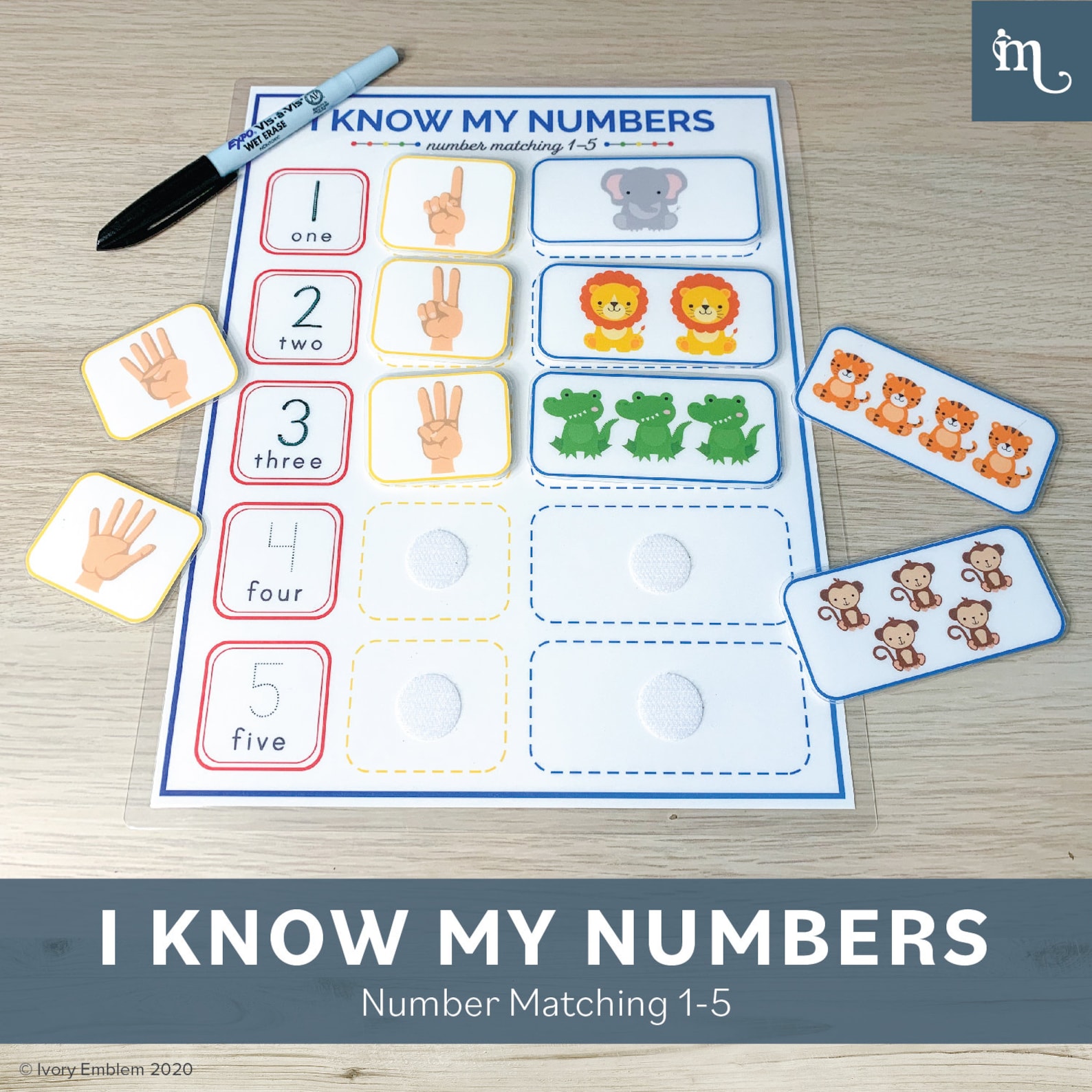 Number Matching Activity Sheet Busy Binder Preschool - Etsy