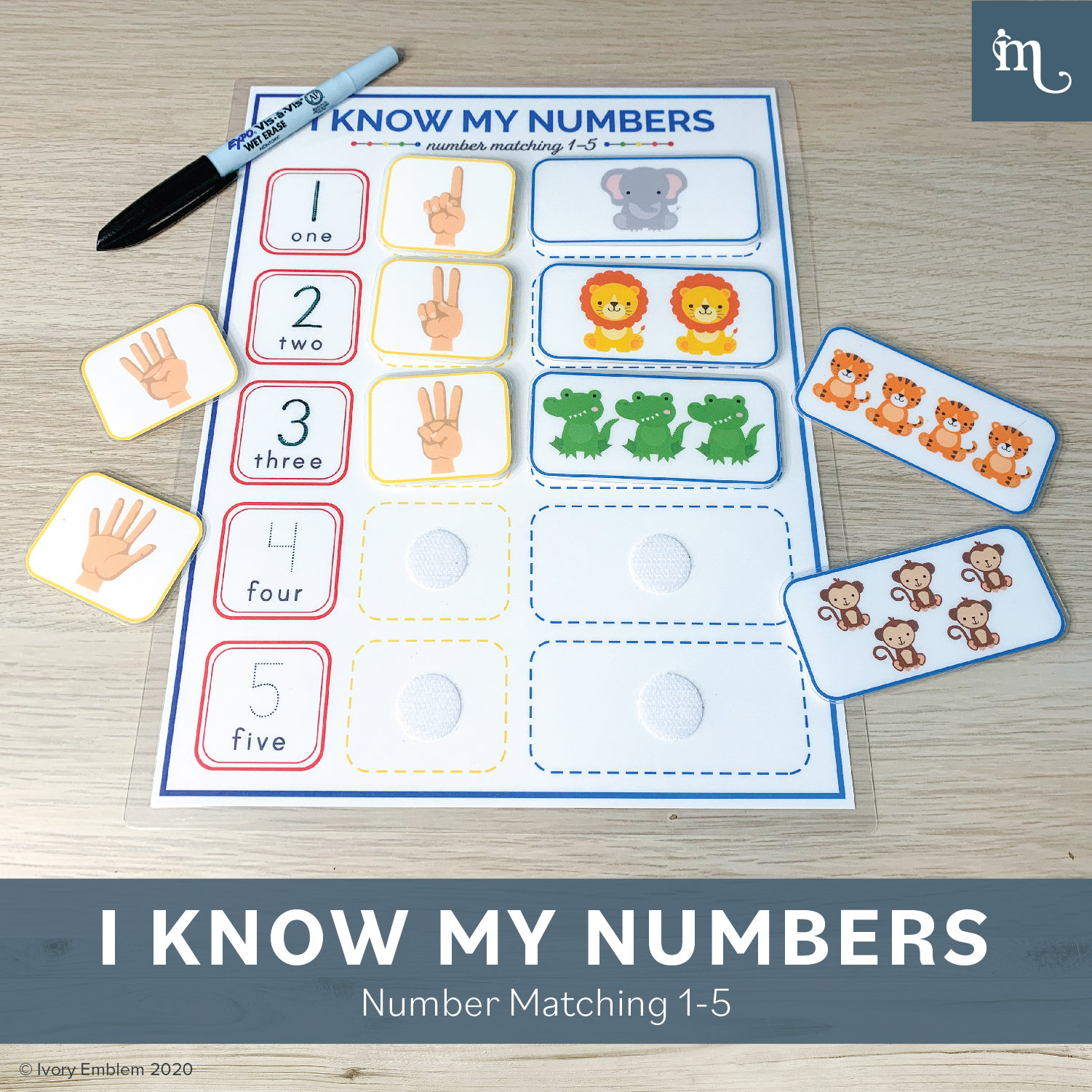 Number Matching Activity Sheet | Busy Binder | Preschool - Etsy
