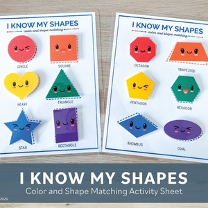 I Know My Shapes | Shape and Color Matching Activity Sheet | Busy ...