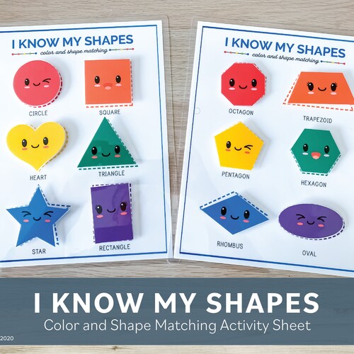 I Know My Shapes Shape and Color Matching Activity Sheet - Etsy