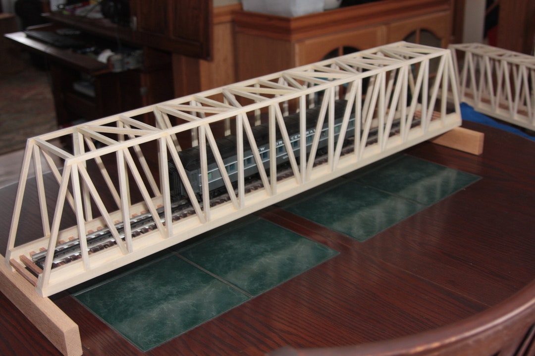 O Gauge 42 Thru Truss Bridge Handmade in Poplar With White Oak Bridge ...