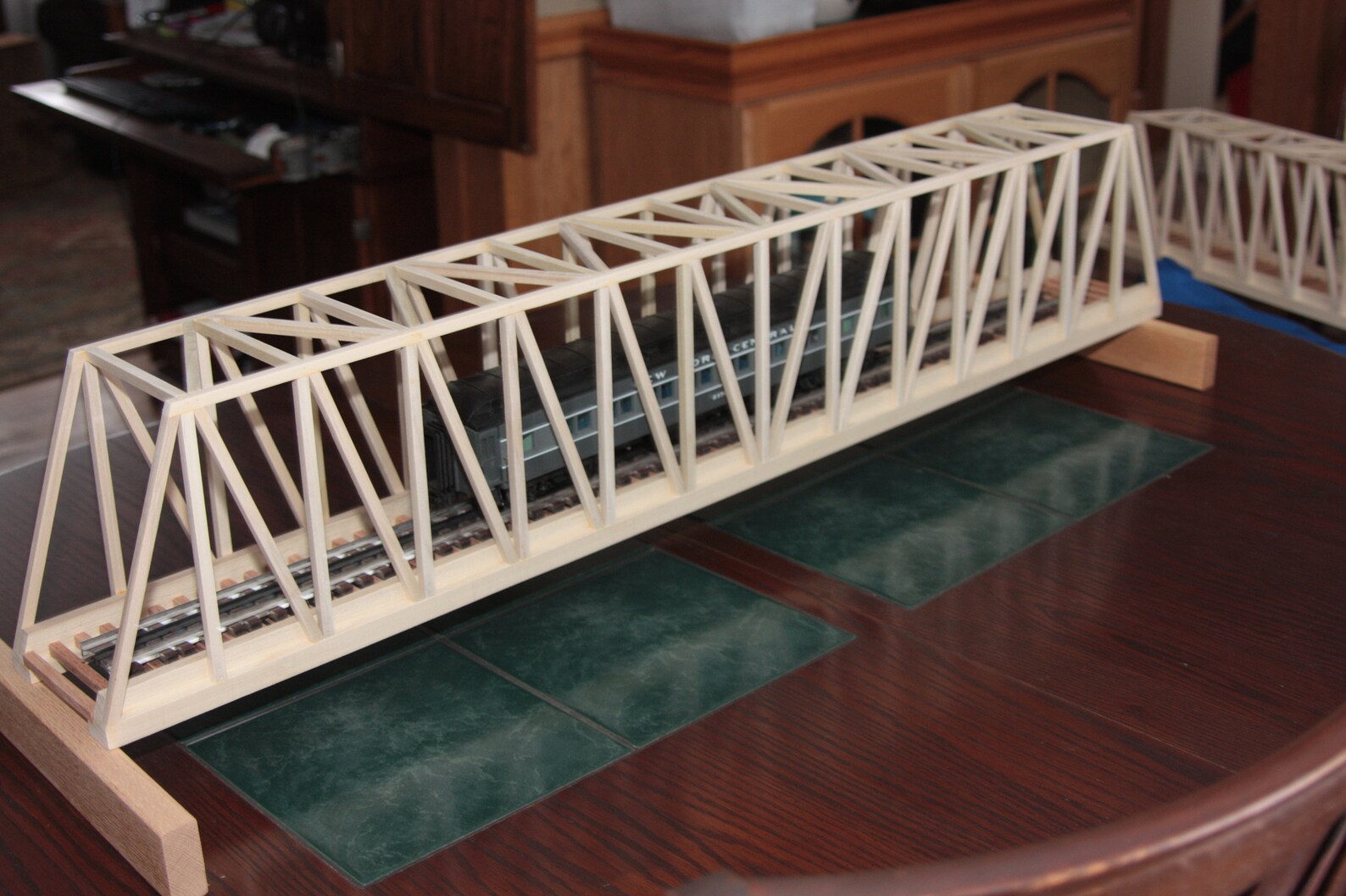 O Gauge 42 Thru Truss Bridge Handmade in Poplar With Red Oak Bridge ...