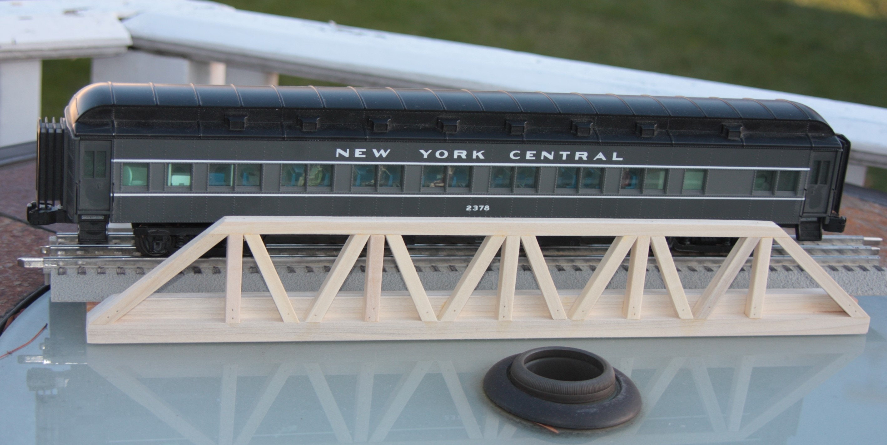 O Gauge 18" Open Top Truss Bridge in Solid Poplar With Cherry Bridge ...