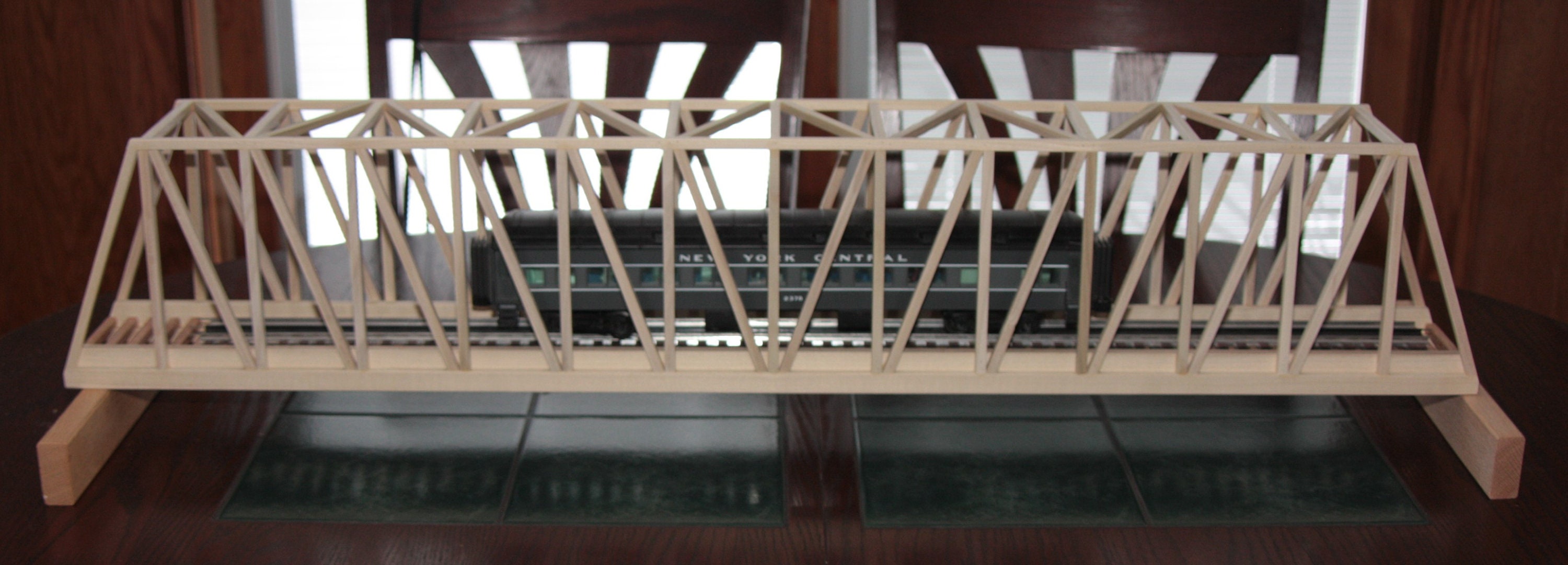 O Gauge 42 Thru Truss Bridge Handmade in Poplar With White Oak Bridge ...