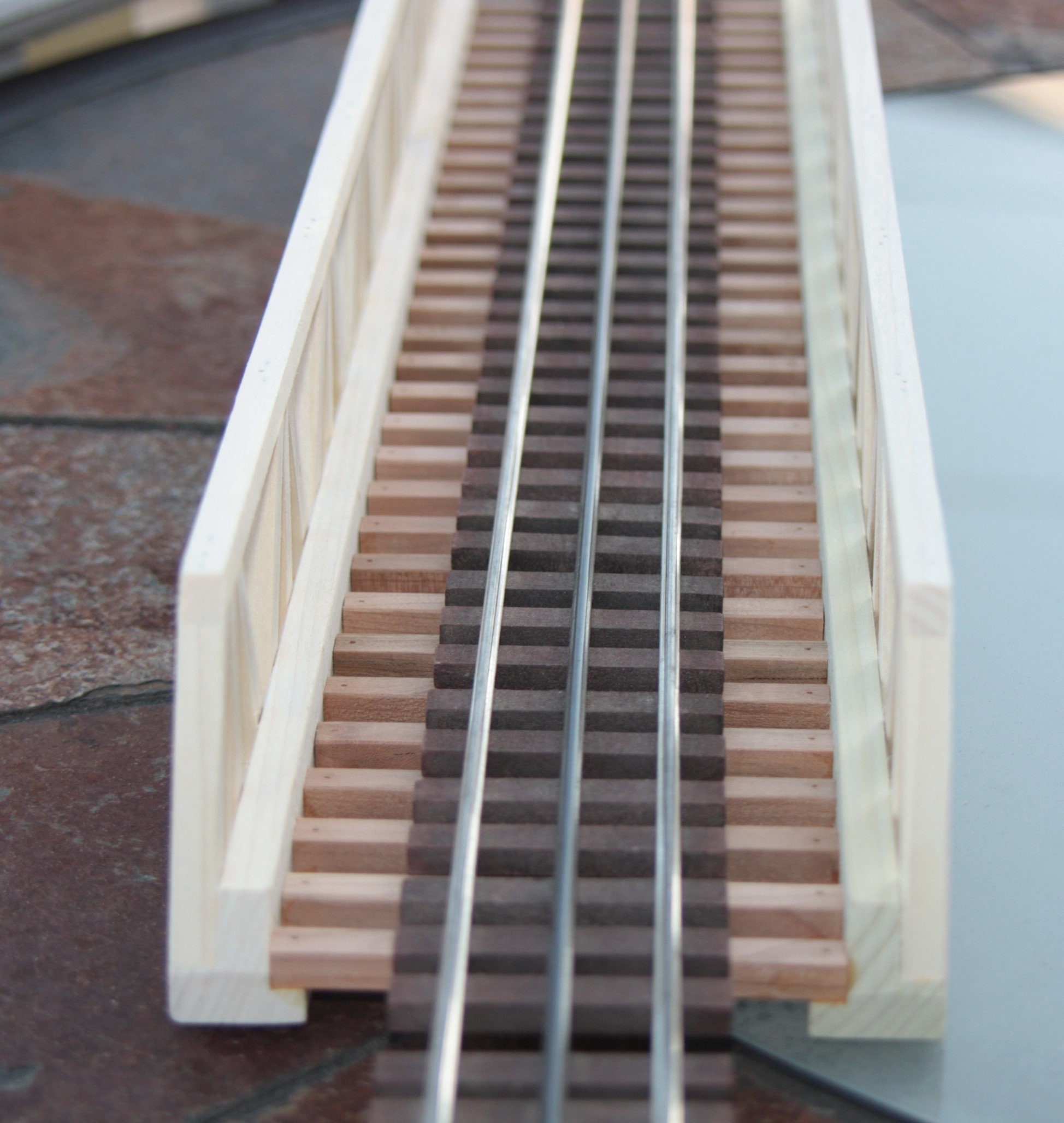 O Gauge 21" Handmade Poplar Open Top Bridge for Model Railroads With ...