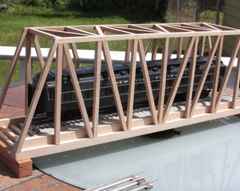 O Gauge 42 Thru Truss Bridge Handmade in Poplar With White Oak Bridge ...