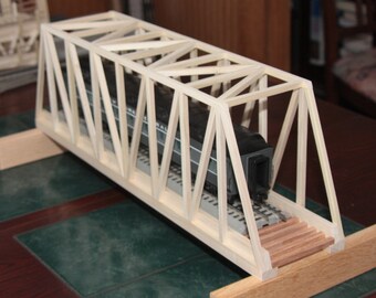 O Gauge 42 Thru Truss Bridge Handmade in Poplar With Red Oak Bridge ...