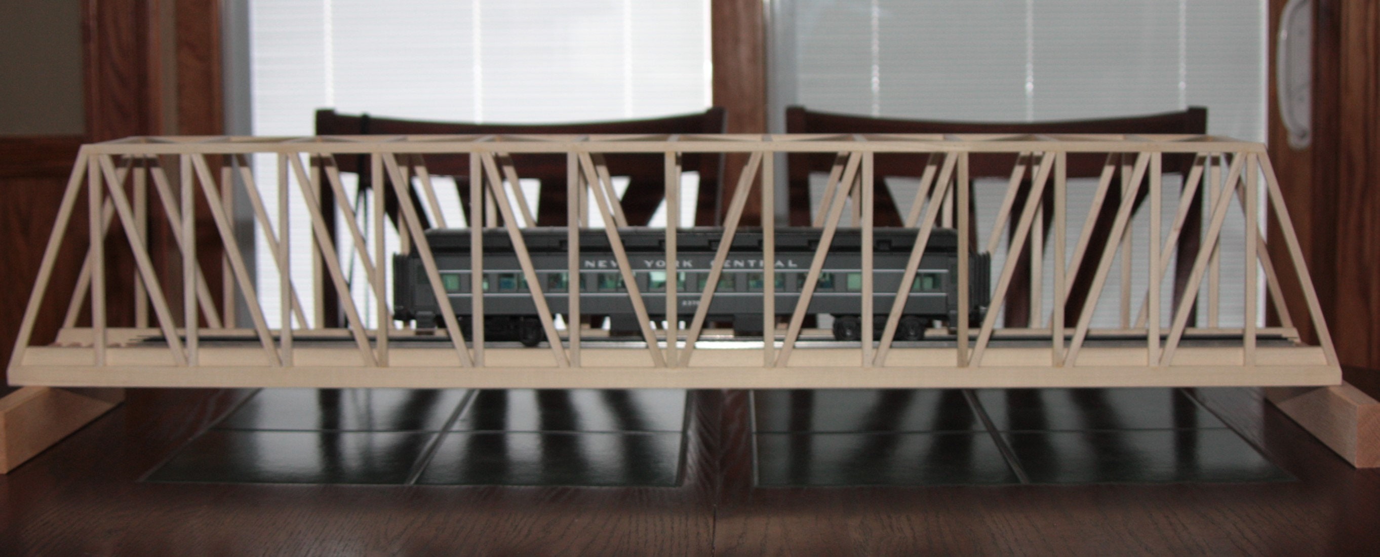 O Gauge 42 Thru Truss Bridge Handmade in Poplar With White Oak Bridge ...
