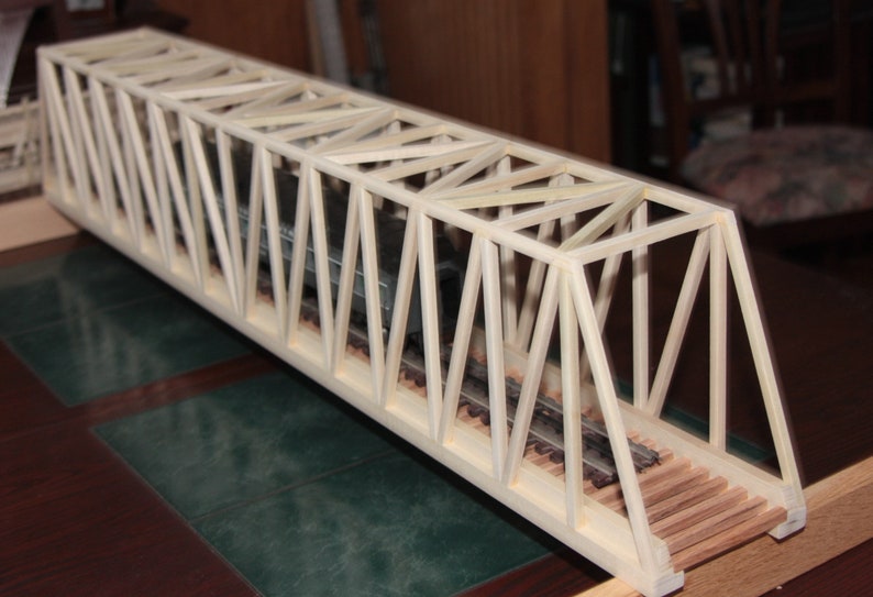 O Gauge 42 Thru Truss Bridge Handmade in Poplar With White Oak Bridge ...