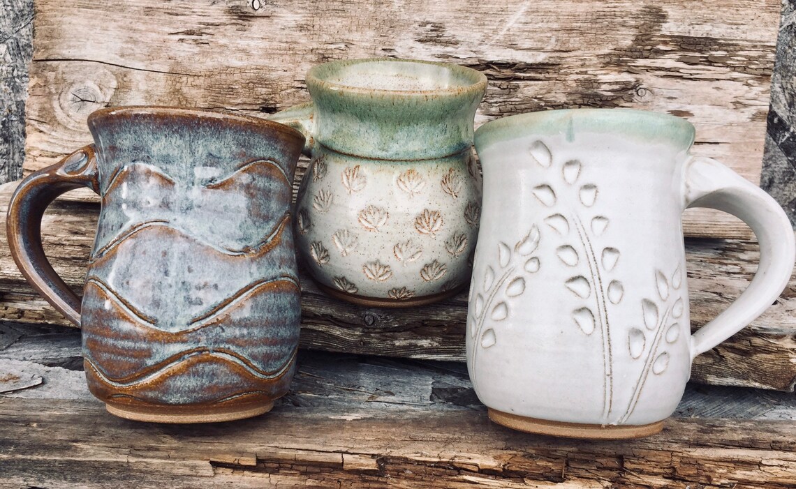 Handcrafted Stoneware Mugs - Etsy
