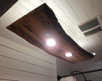 Wood Slab Light Fixture - Etsy