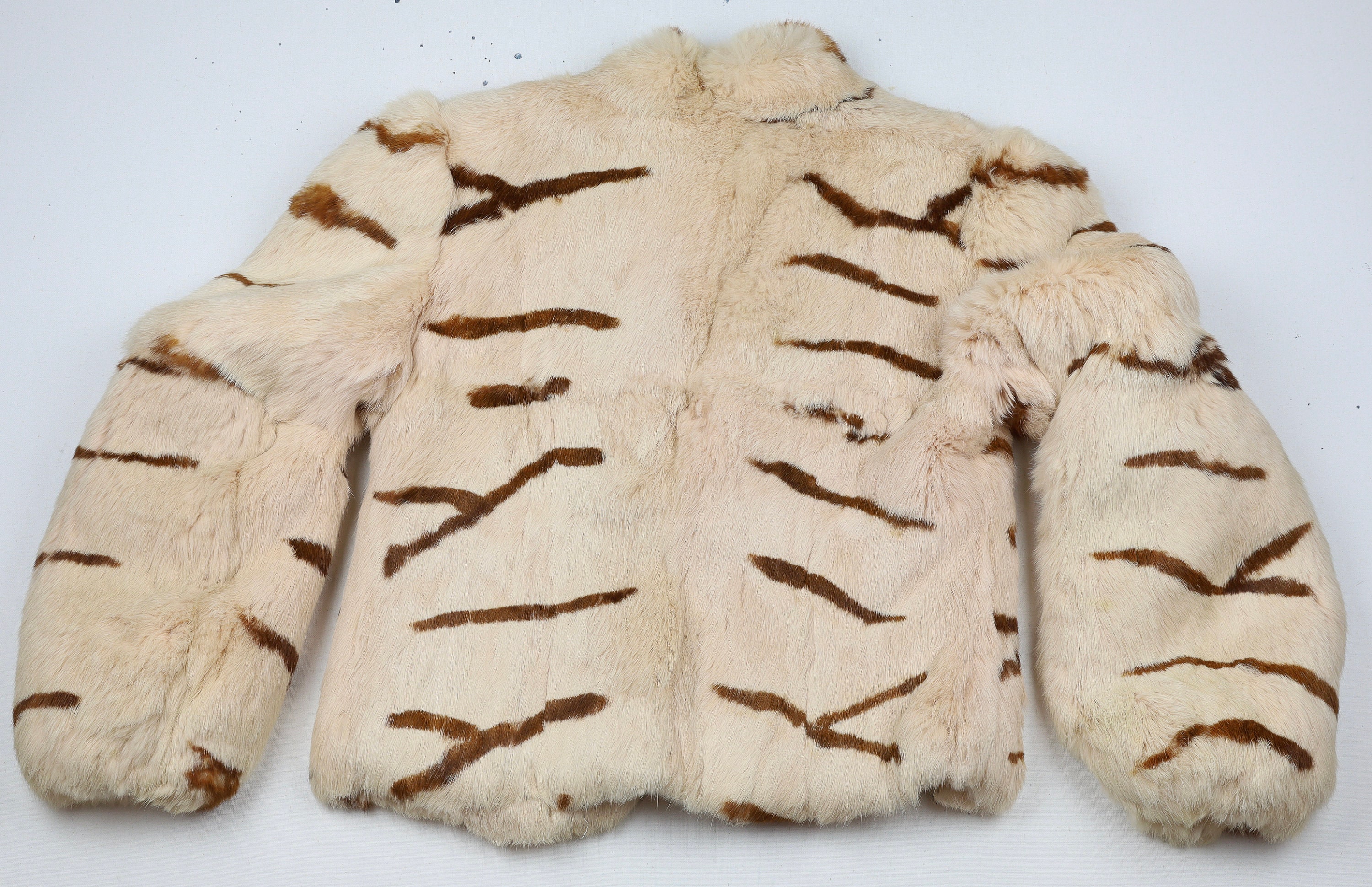Amazing Vintage 80's "tiger" Stripe Rabbit Fur Coat - Etsy