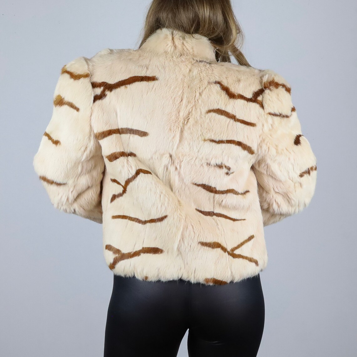 Amazing Vintage 80's tiger Stripe Rabbit Fur Coat - Etsy
