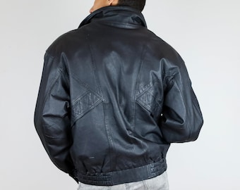 Vintage 80's Club New Age© Black Leather Jacket - Etsy Vintage 80's Club New Age© Black Leather Jacket - Etsy