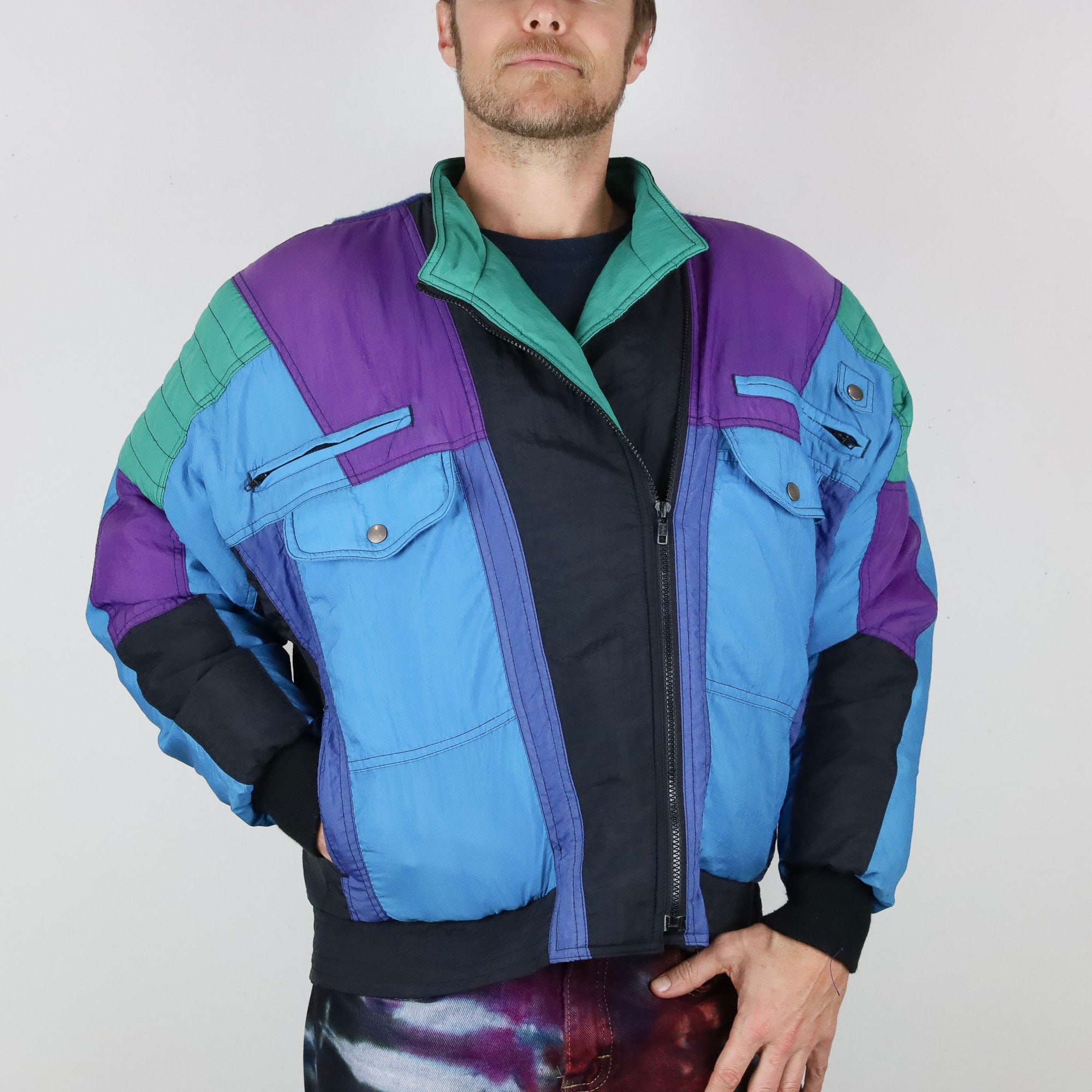 Rad Vintage Multicolored 80's Together! Ultra Puffy Winter Jacket! - Etsy