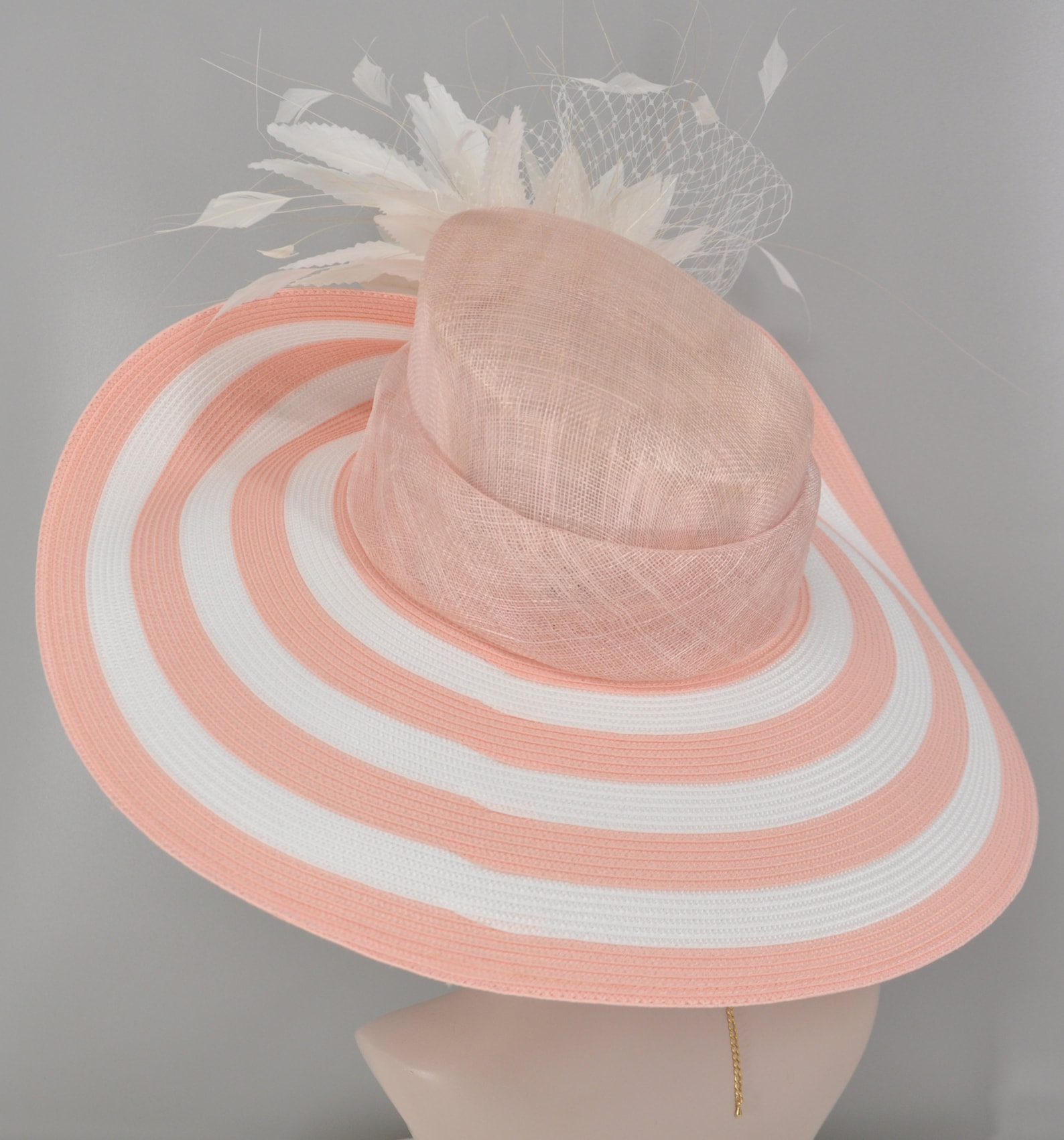 Blush Pink W White Feather Flowers Kentucky Derby Hat Tea - Etsy