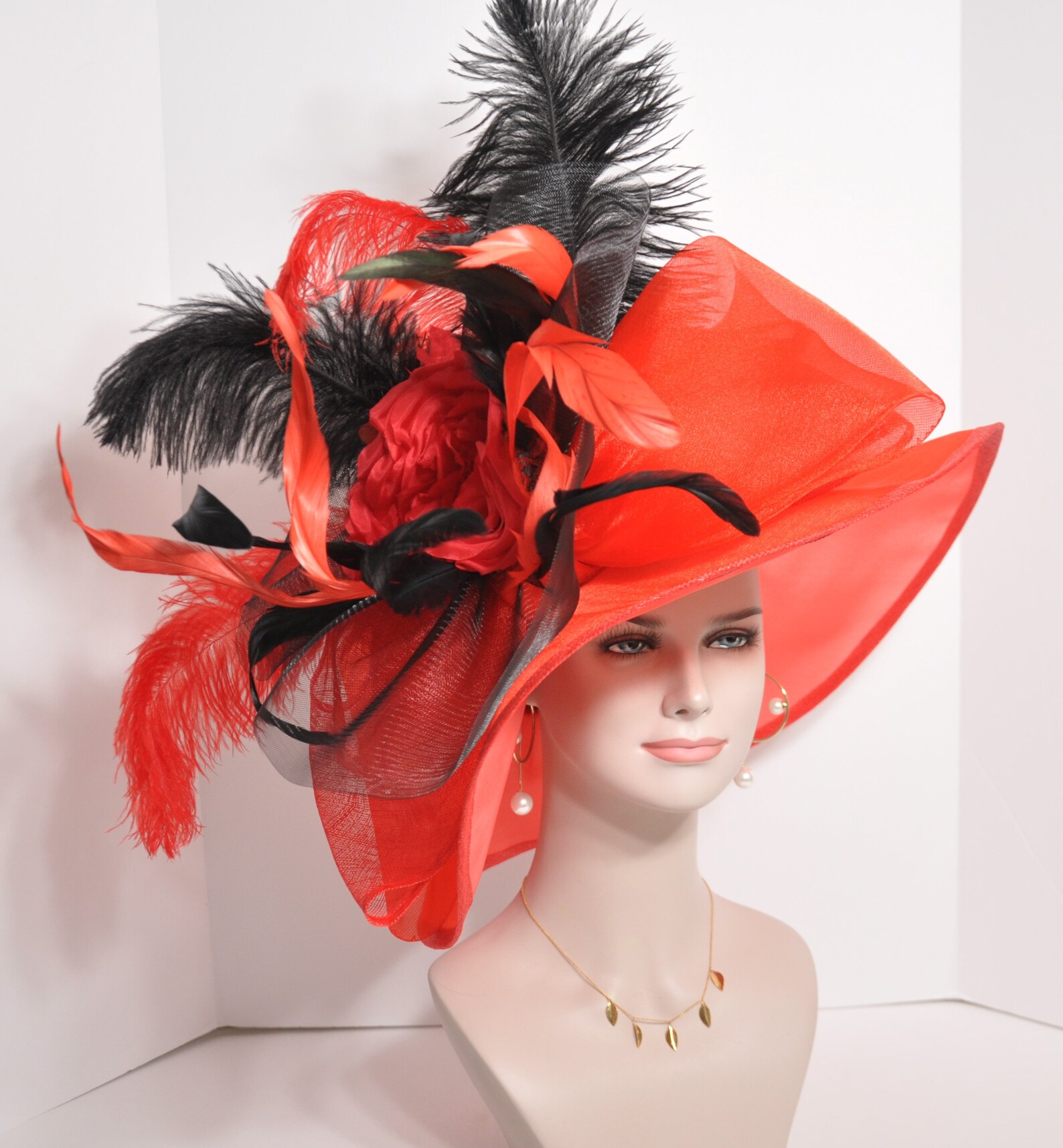 Red Kentucky Derby Hat Church Hat Wedding Hat Easter Hat - Etsy
