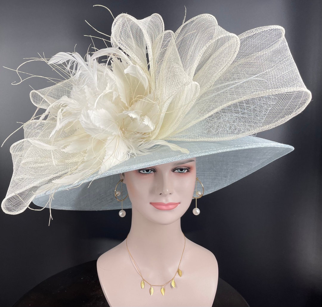 Powder Blue Church Kentucky Derby Hat Wedding Tea Party Royal Ascot ...