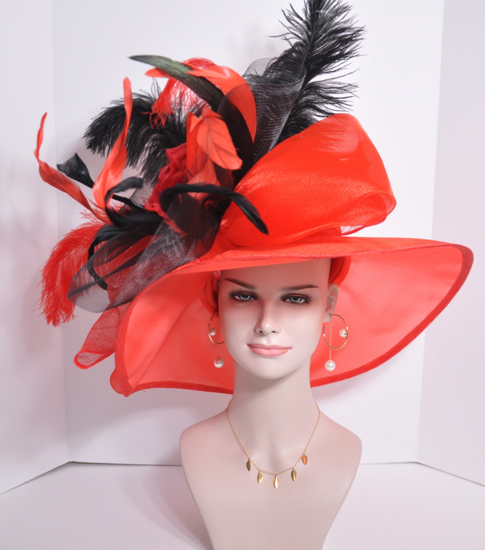Red Kentucky Derby Hat Church Hat Wedding Hat Easter Hat - Etsy