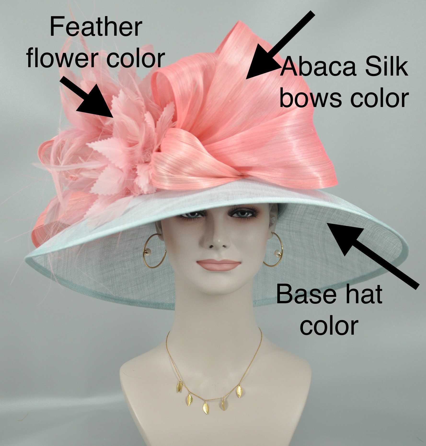 Powder Blue Sinamay Derby Hat: Wide Brim, Silk Abaca Bow - Etsy