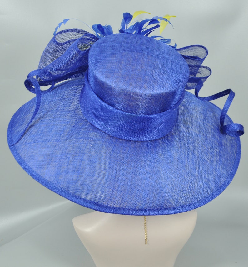 Royal Blue Derby Hat: Feather Flower Tea Party Wedding - Etsy