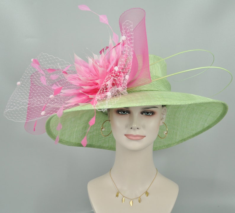 Church Kentucky Derby Hat Wide Brim Sinamay Hat Carriage Tea - Etsy