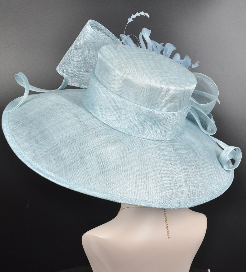 Powder Blue Derby Hat: Feather Flower Tea Party Wedding - Etsy
