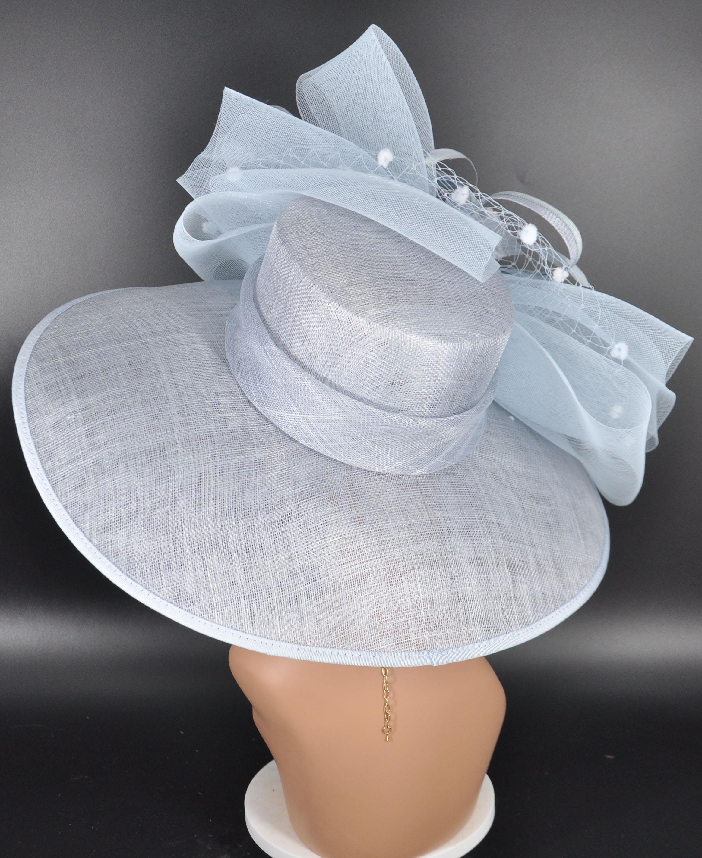 Church Derby Hat Carriage Tea Party Wedding Wide Brim Royal Ascot Horse ...
