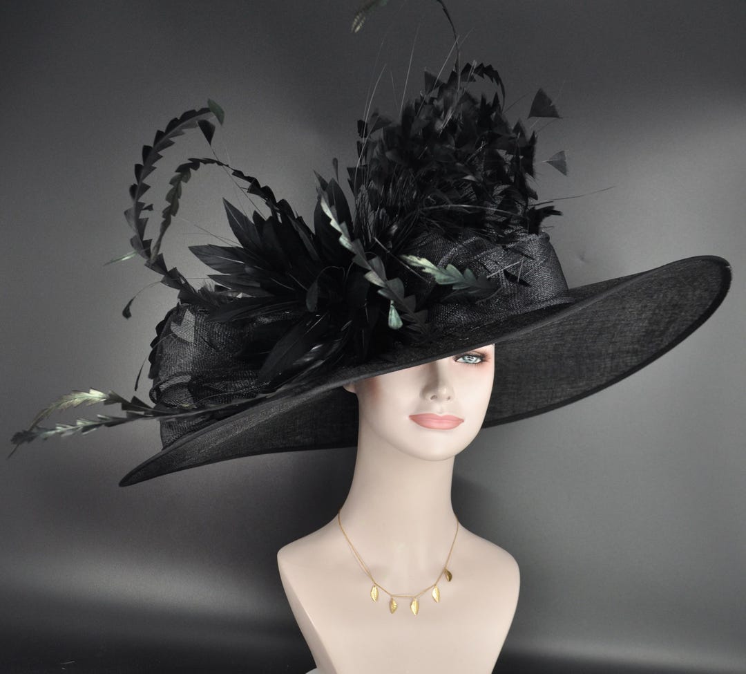 Wide Brim Kentucky Derby Hat, Ascot Hat for Wedding & Tea Party, Garden ...