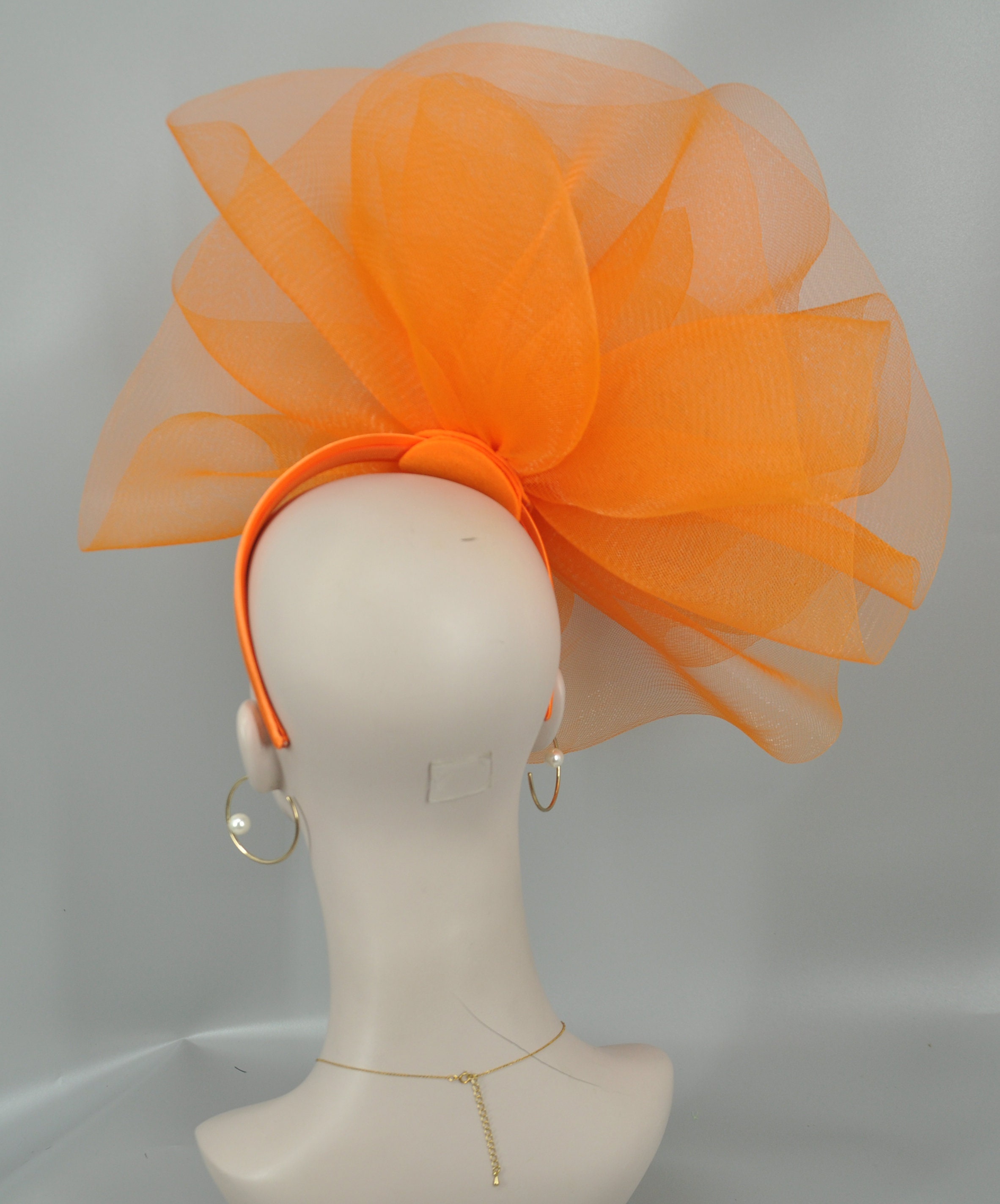 Orange Crinoline Fascinator Hat: Kentucky Derby, Wedding Tea Party - Etsy
