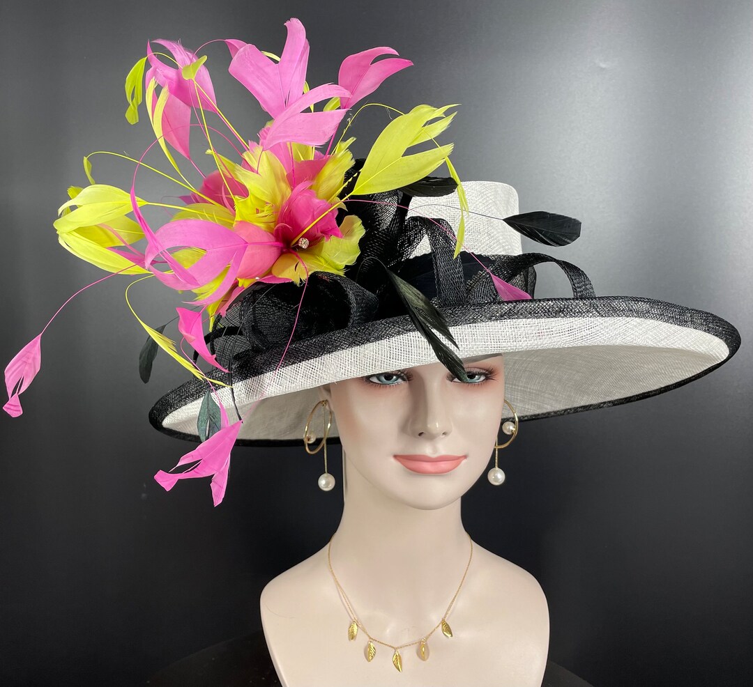 Church Kentucky Derby Hat Carriage Tea Party Wedding Wide Brim Woman’s ...
