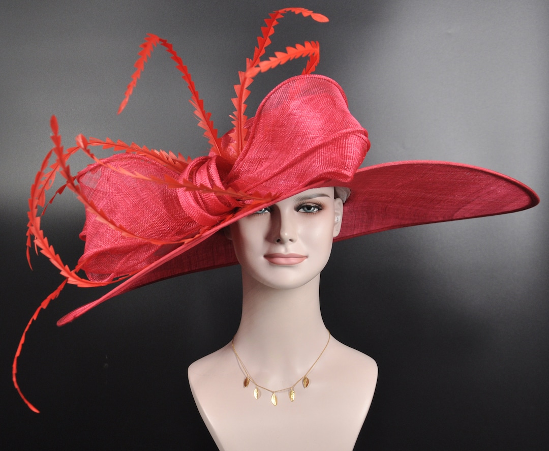 22089 Red+more Colors Options Royal Ascot Horse Race Oaks Day Hat ...