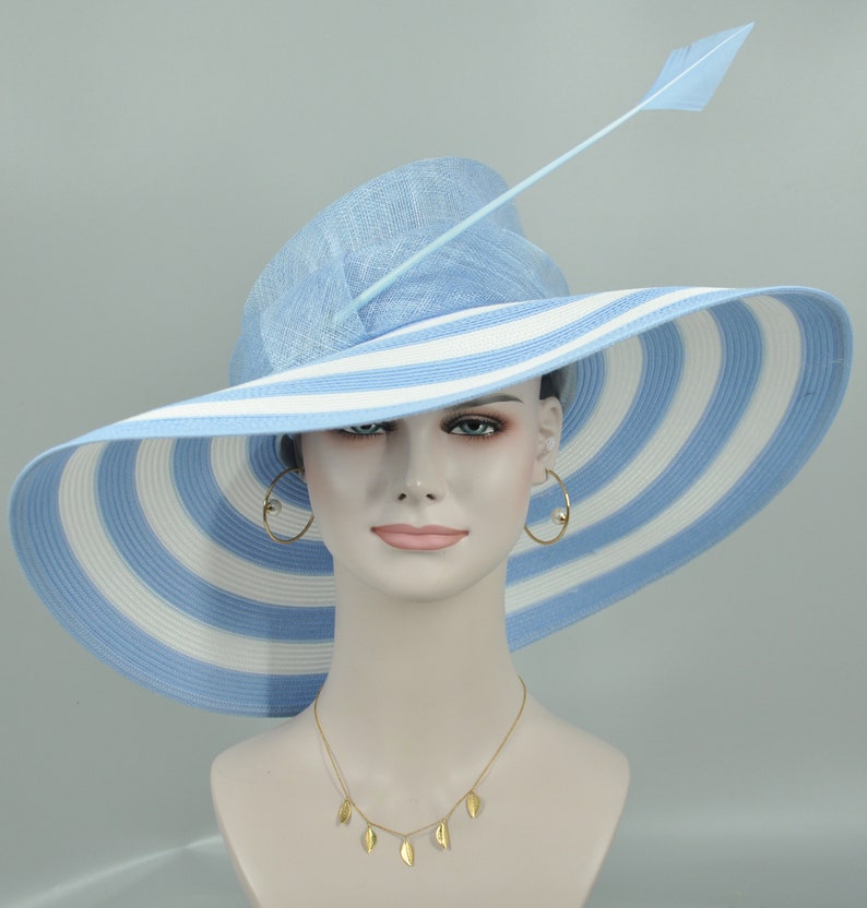 Powder Blue Kentucky Derby Hat, Wide Brim Sinamay Straw Hat - Etsy