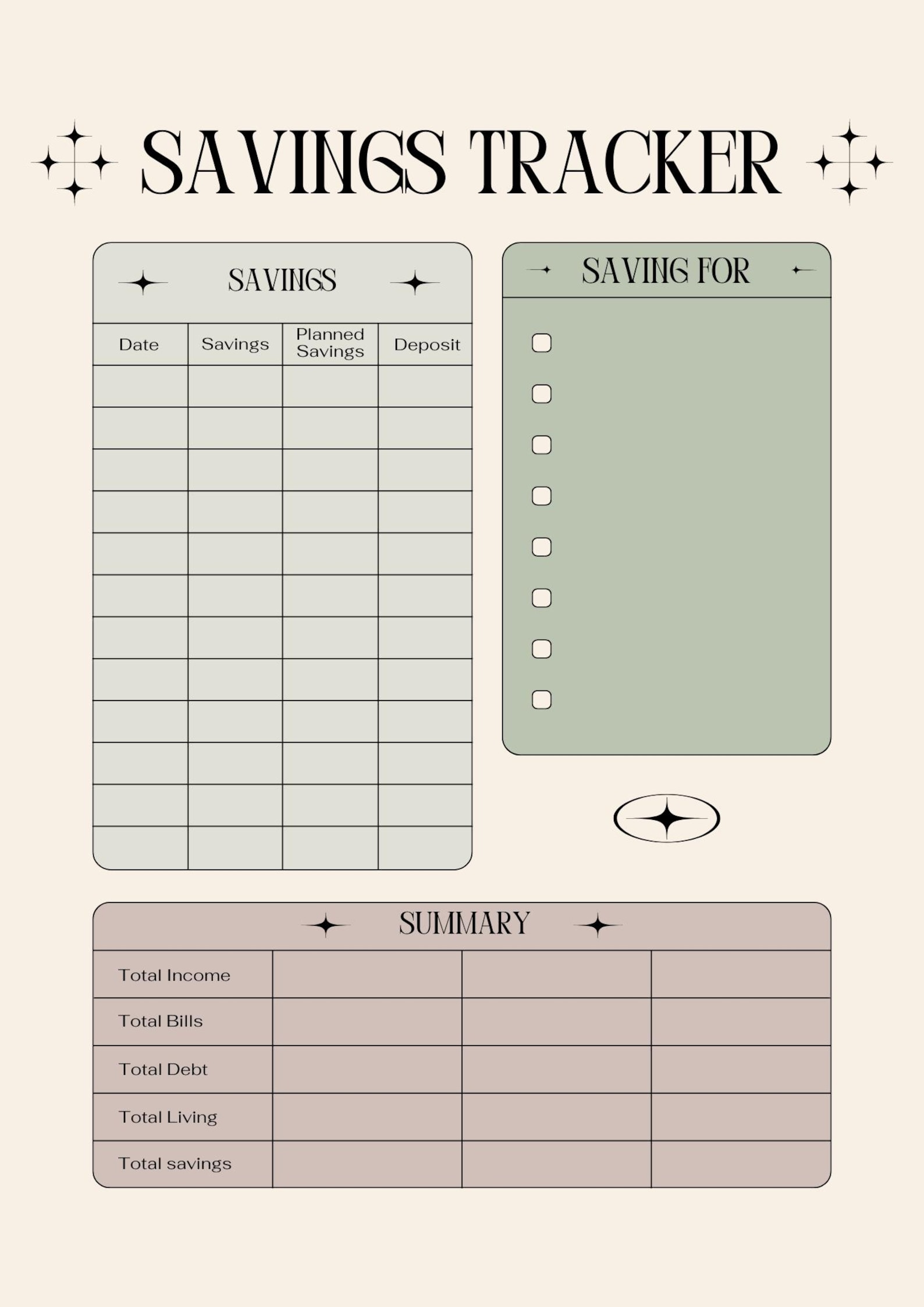 Savings Tracker Printable | Money Saving Challenge (PDF) - Etsy