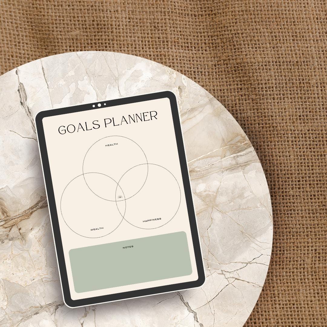 Health Wealth Success Goals Planner | Printable PDF (fillable) - Etsy