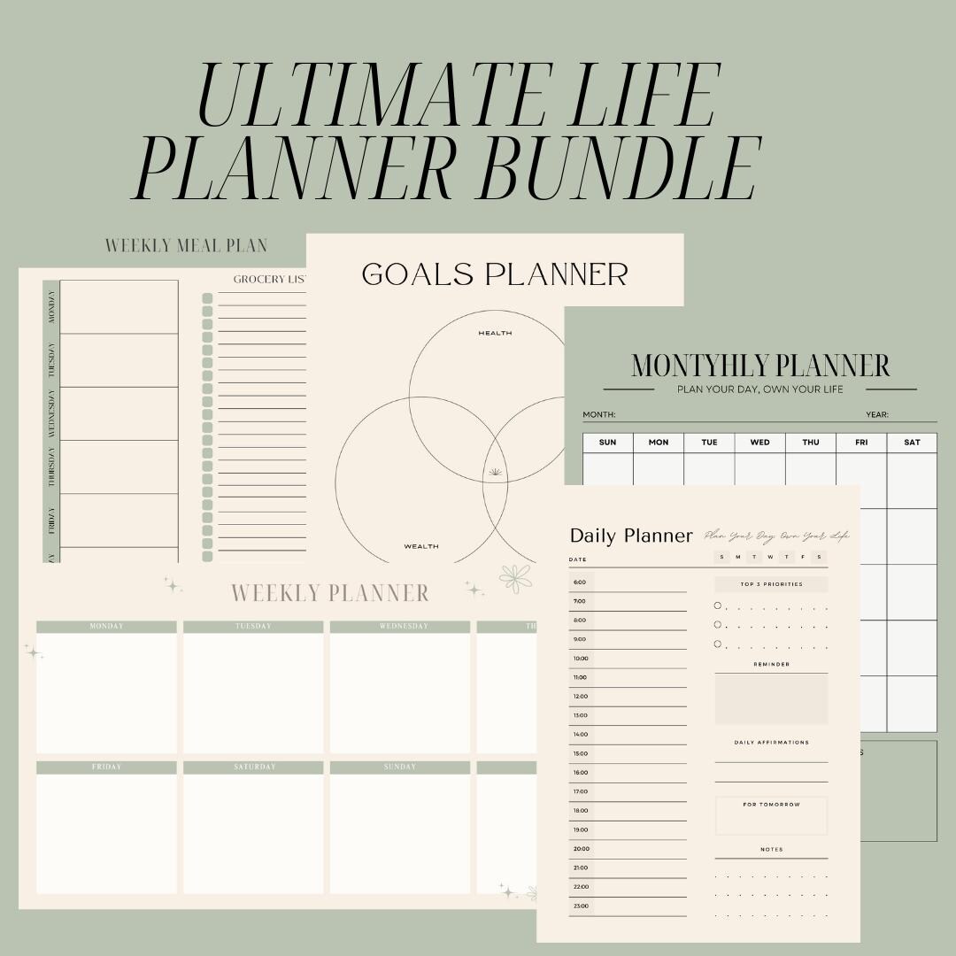 Ultimate Life Planner Bundle | Printable & Fillable Daily, Weekly ...