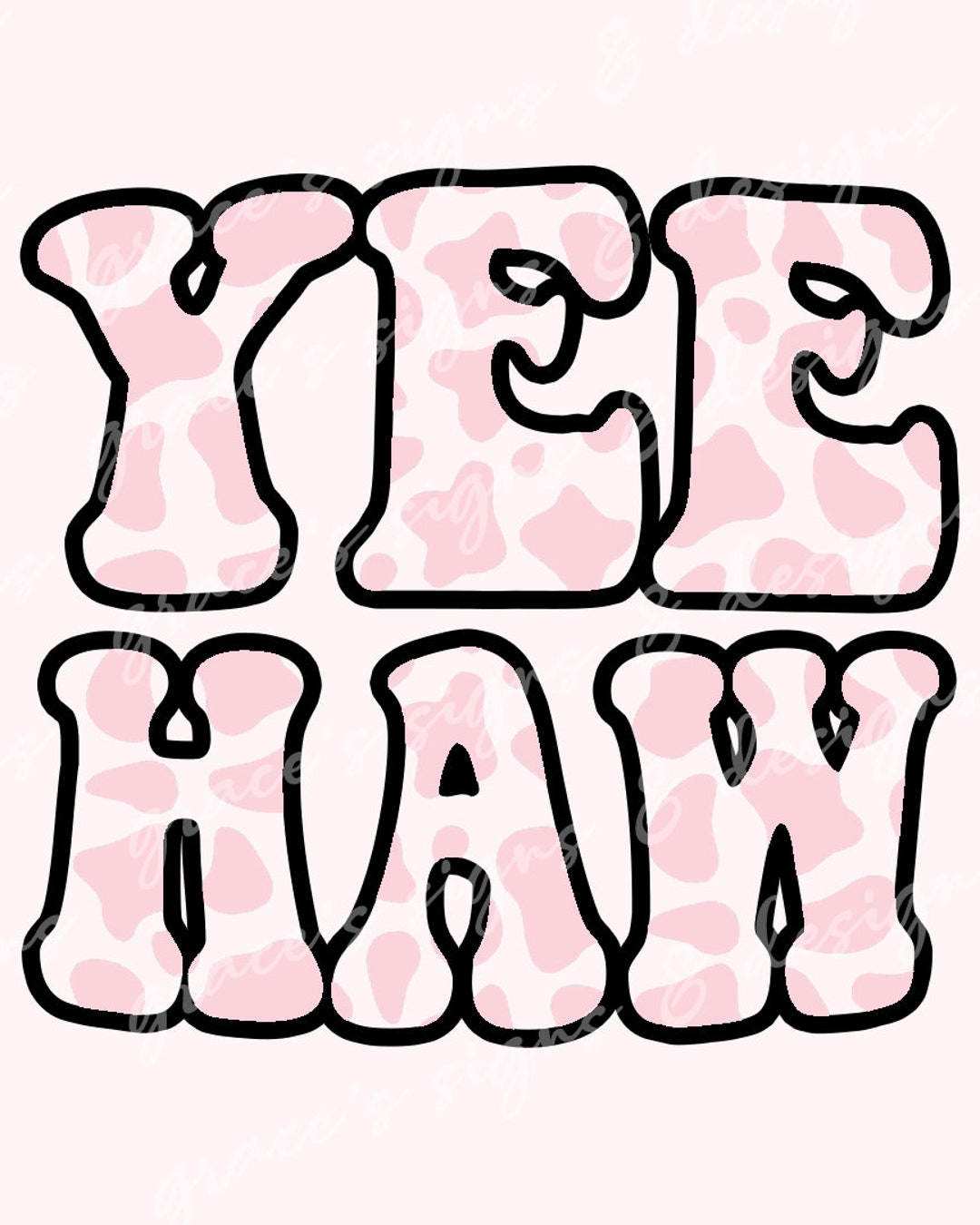 Yee Haw Cow Print Western Design File JPEG, PNG for Shirts, Decals ...