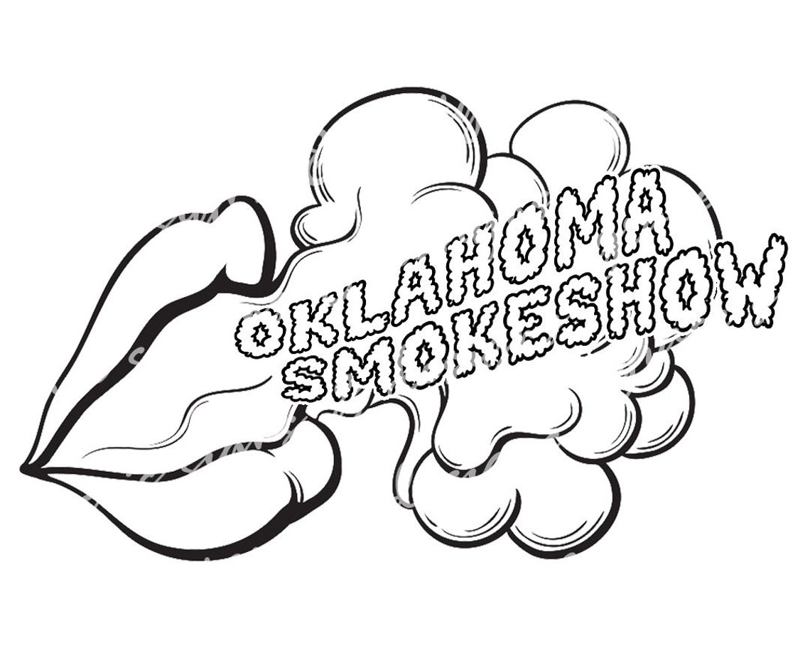 Oklahoma Smokeshow Lips Mouth Country Music Lyrics Design File - Etsy