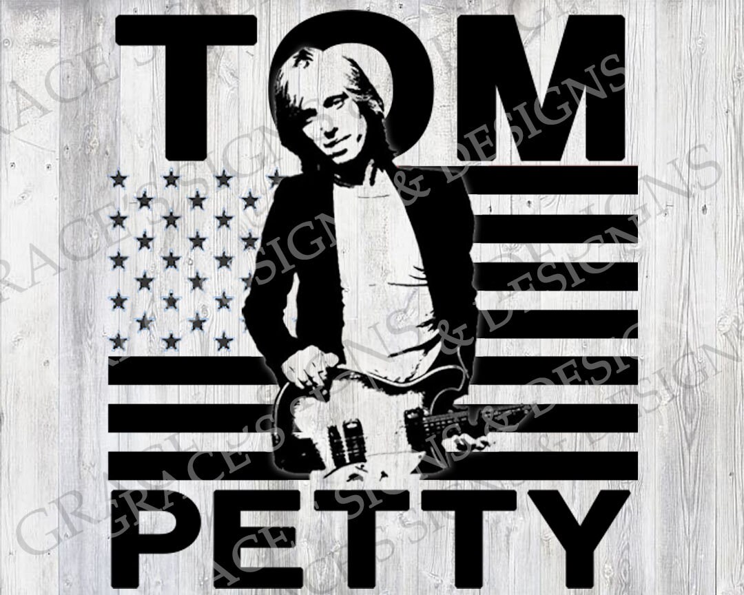 Tom Petty American Flag Design File SVG, JPEG, PNG for Shirts, Decals ...
