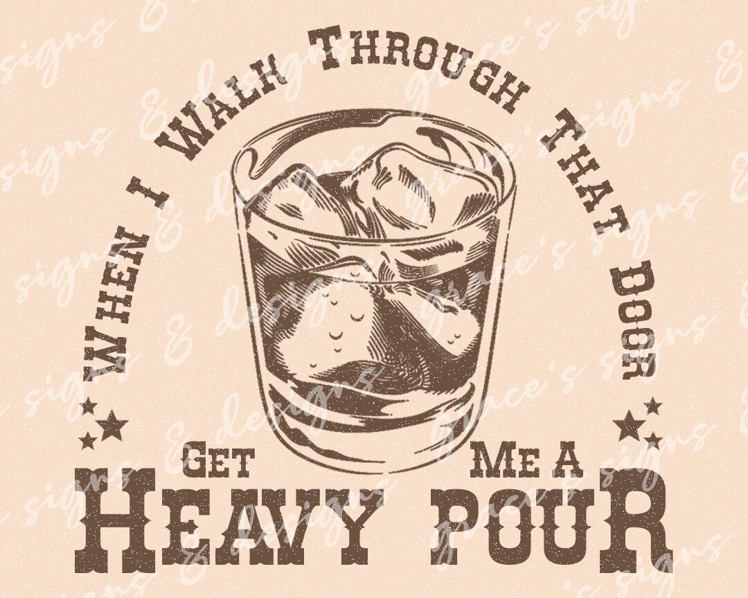 Heavy Pour Country Music Lyrics Western Design File JPEG, PNG for ...