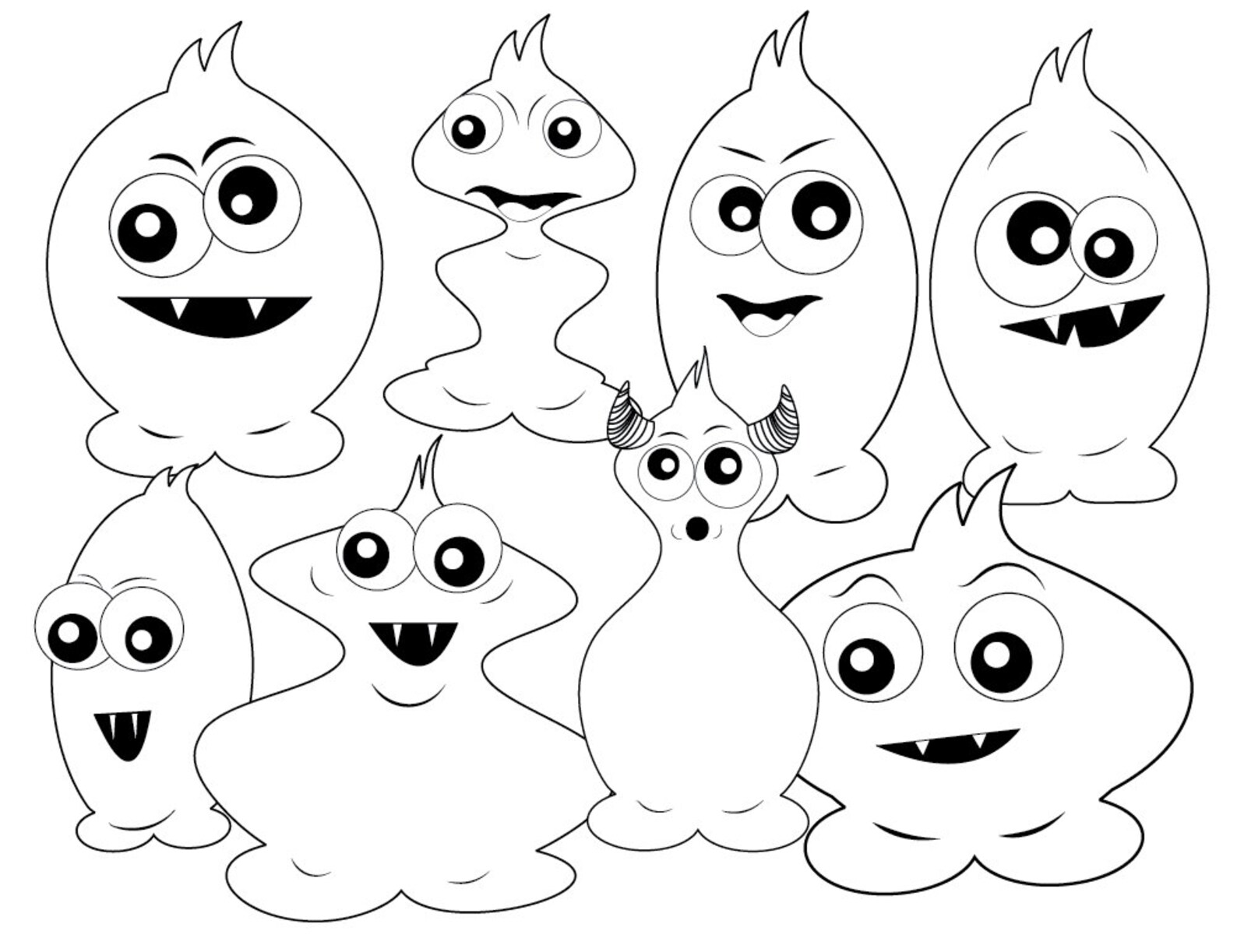 Monster Clipart, Halloween Clipart, Cute Monster Clipart, Colorful ...