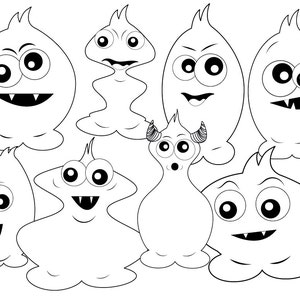 Monster Clipart, Halloween Clipart, Cute Monster Clipart, Colorful ...