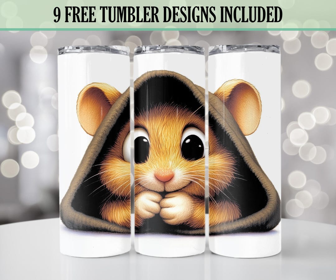 Cute Playful Mouse PNG Tumbler Wrap, 20oz Skinny Sublimation Tumbler ...