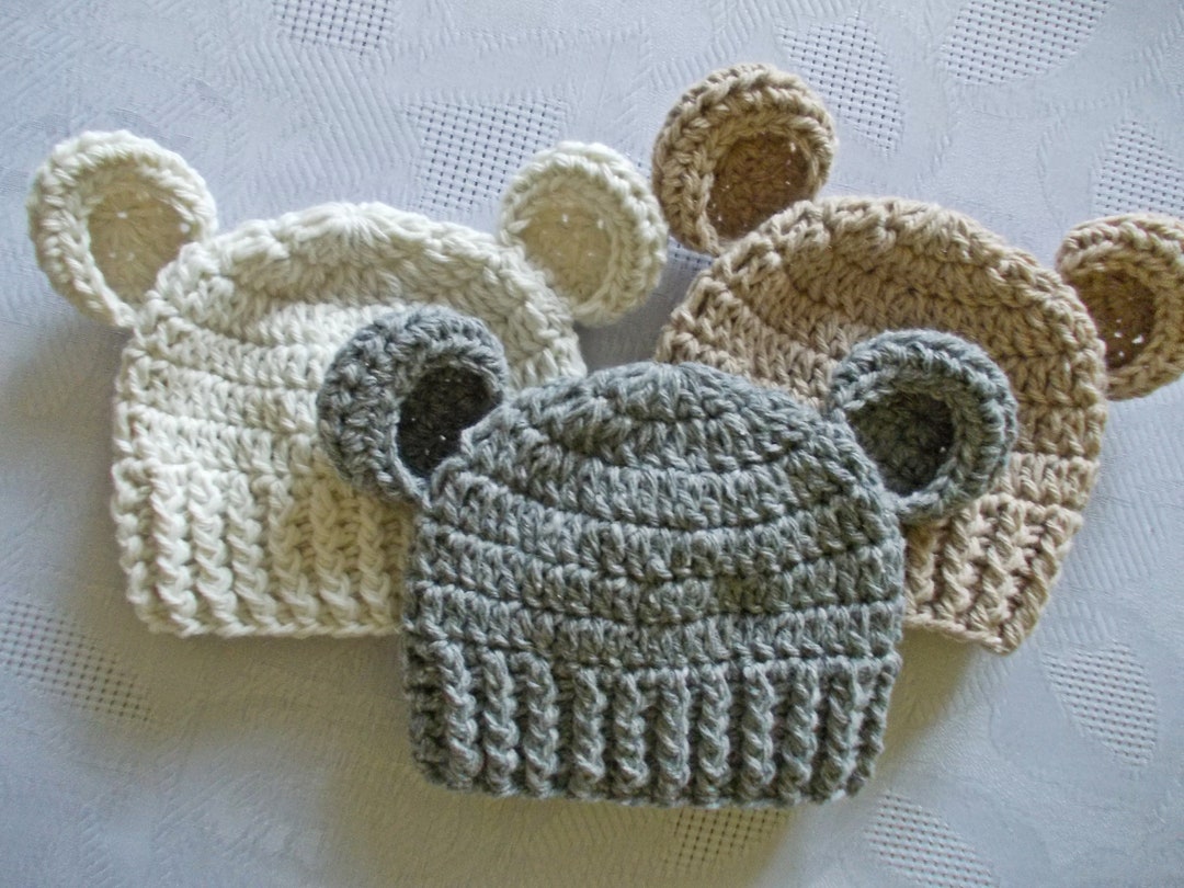 Handcrafted Crochet Wool Bear Hats Baby Bear Hats in Various - Etsy
