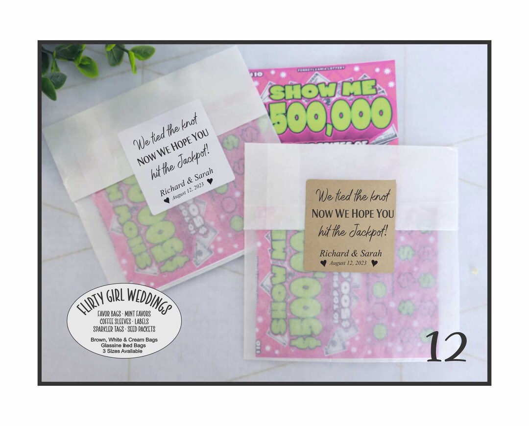 Lotto Favor Stickers, Lotto Bags & Labels, Thanks a Lotto, Lotto Ticket ...