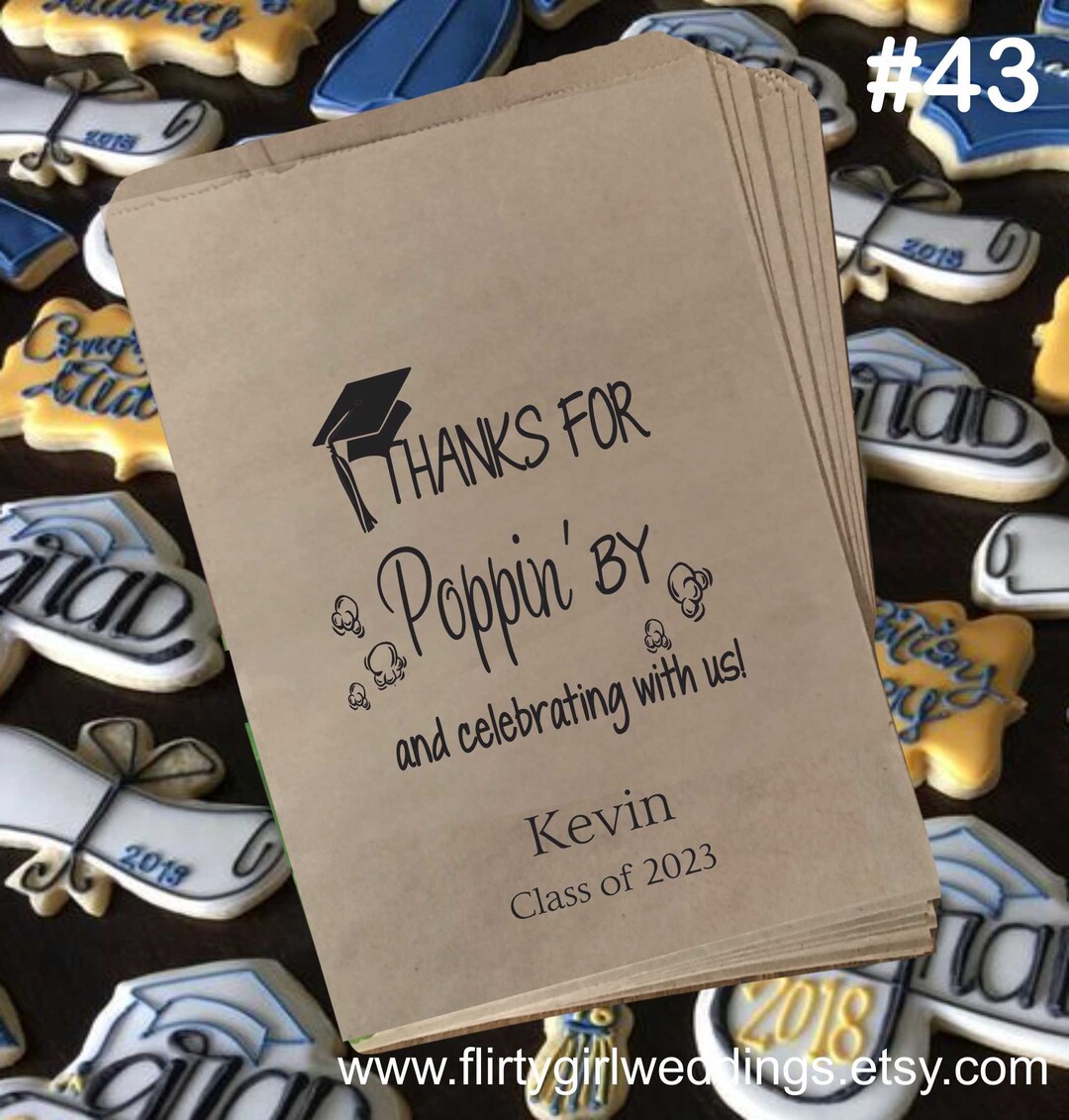 Graduation Favor Bags, Lined Grease Proof Favor Bags, Cookie Favor Bags ...